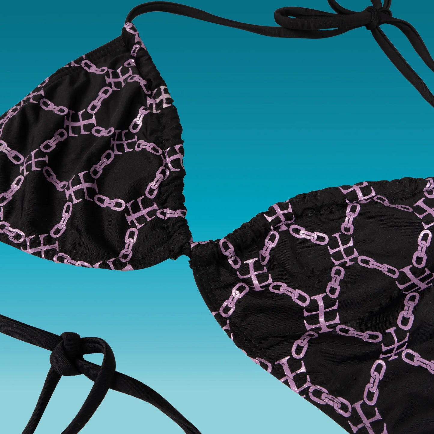 Glitter Pink Chain Bikini Top – TELETECH